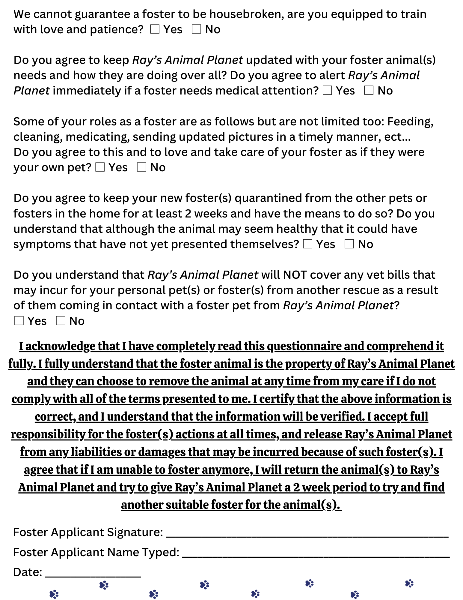 Foster Form